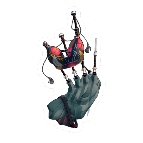 Bagpipe in a Bikini sticker – Ally the Piper
